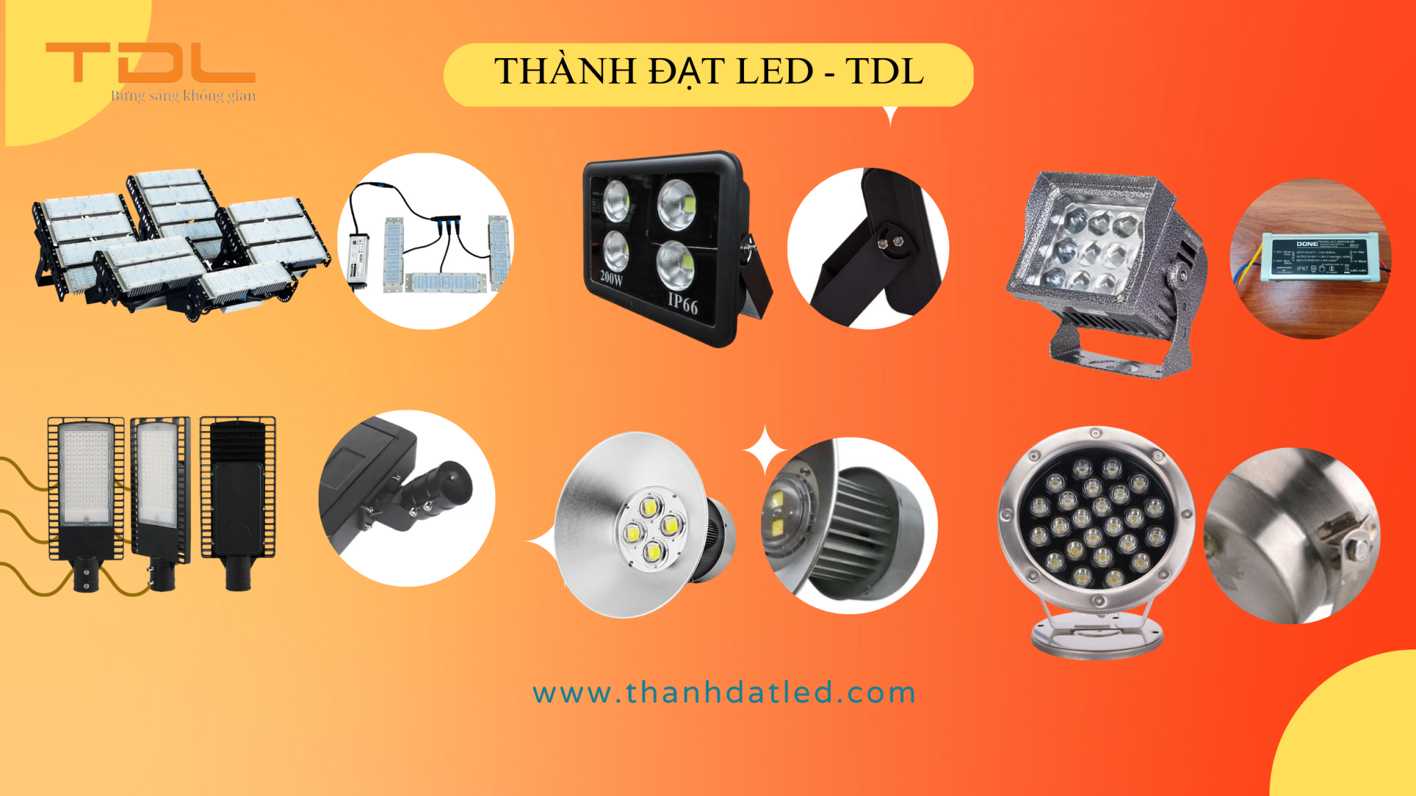 ĐÈN PHA LED MODULE 50W THỂ THAO - THÀNH ĐẠT LED ( TDL)